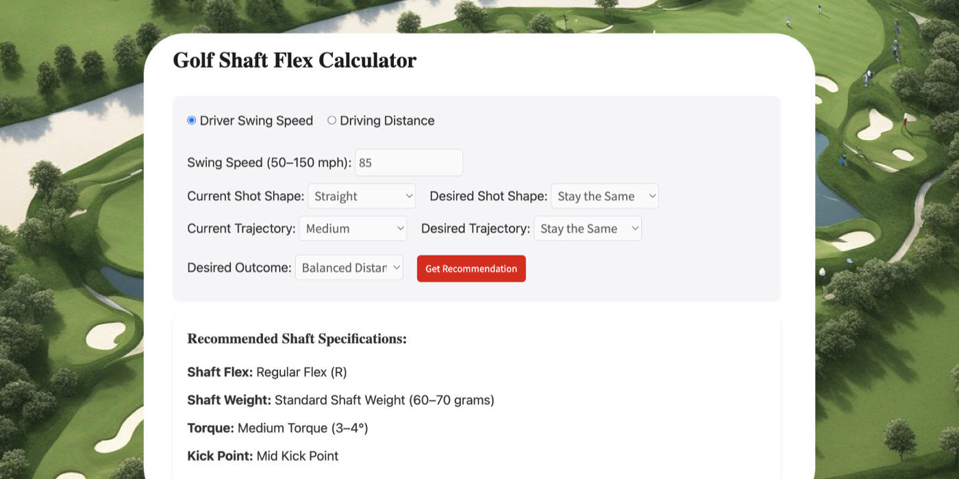 Golf Shaft Flex Calculator – Swing Speed, Weight, Flex & Shot Shape ...